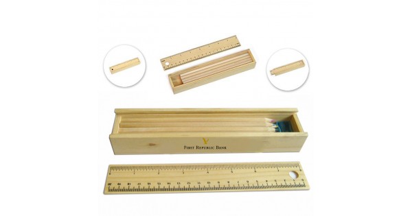 Custom Printed Luxury Wooden Pencil Set - 12 Pencils - Bravamarketing ...