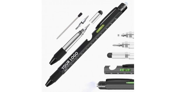 Custom Imprinted 9 In 1 Multi Function Tool Stylus Ballpoint Pen - Bravamarketing.com | Pens ...