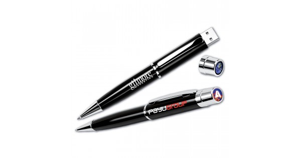 Custom Engraved USB 2.0 Gloss Black Twist Pen Flash Drive PT (8GB ...