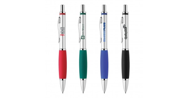 Inca-90 Aluminum Ballpoint Pen with Smooth Satin Finish Logo Branded ...