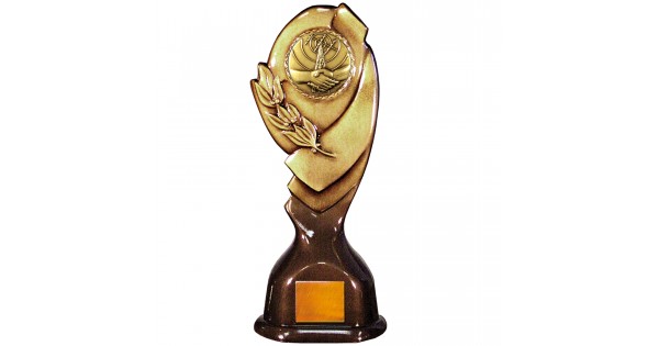 Stock Classic 12" Trophy with a 2" Handshake Coin with Engraving Plate ...