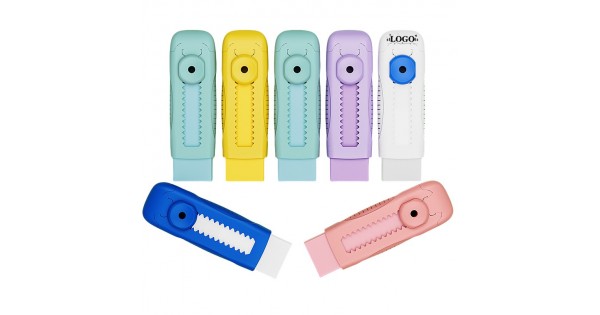 Custom 3-Inch Custom Slide-Out Retractable Soft Eraser with Plastic ...