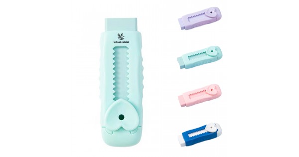 Custom Colorful Sliding Retractable Eraser - Bravamarketing.com | Erasers