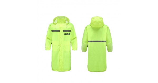 Reflective Long Raincoat Logo Imprinted - Bravamarketing.com | Jackets